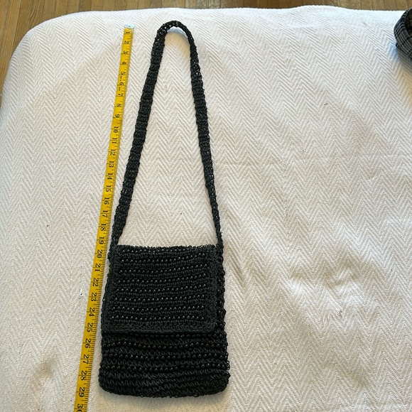 Vintage | Bags | Vintage Beaded Crochet Black Fold Over Pouch Purse Bag ...